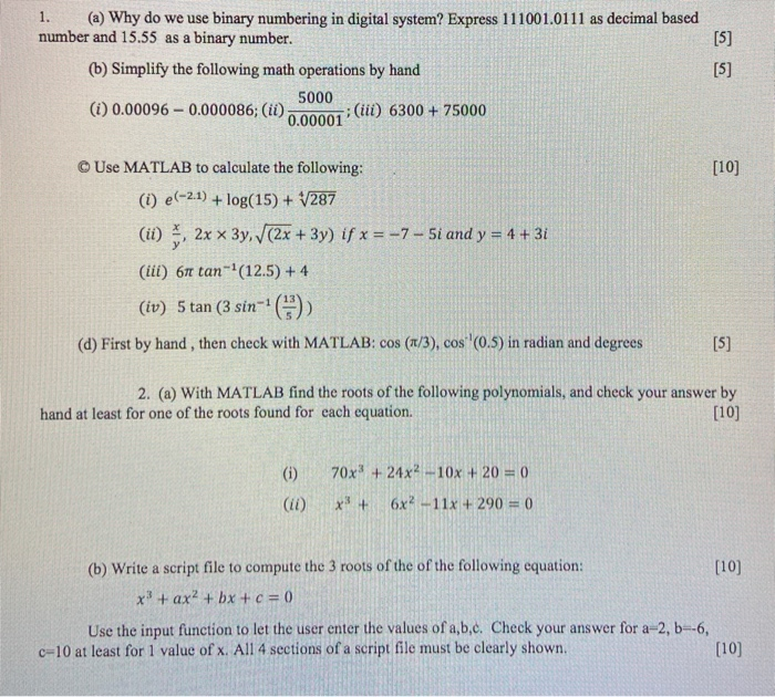 Solved 1. (a) Why do we use binary numbering in digital | Chegg.com