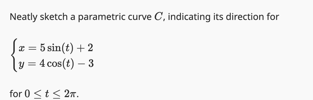 Solved Neatly sketch a parametric curve C, ﻿indicating its | Chegg.com