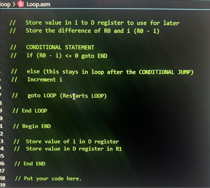 Solved // Store value in i to D register to use for later I/ | Chegg.com