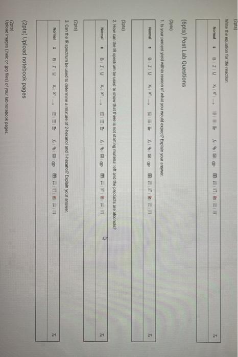 Report Submission - Hydroboration And Oxidation | Chegg.com