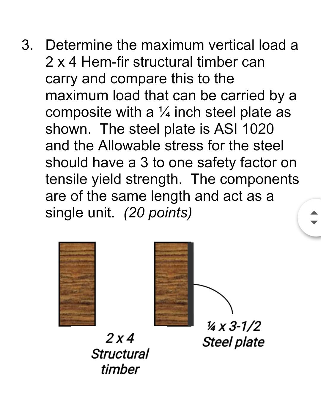 3. Determine the maximum vertical load a 2 x 4 | Chegg.com