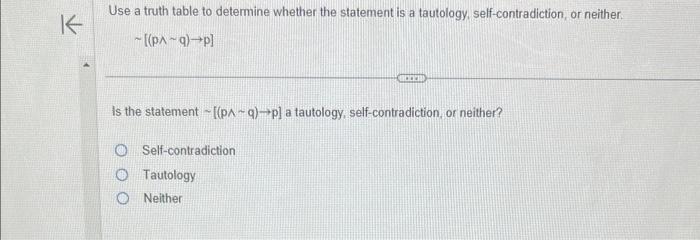 Solved Use a truth table to determine whether the statement | Chegg.com