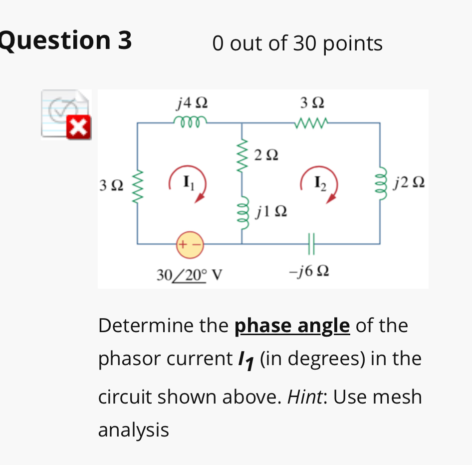 Solved Question 30 ﻿out of 30 ﻿pointsDetermine the phase | Chegg.com