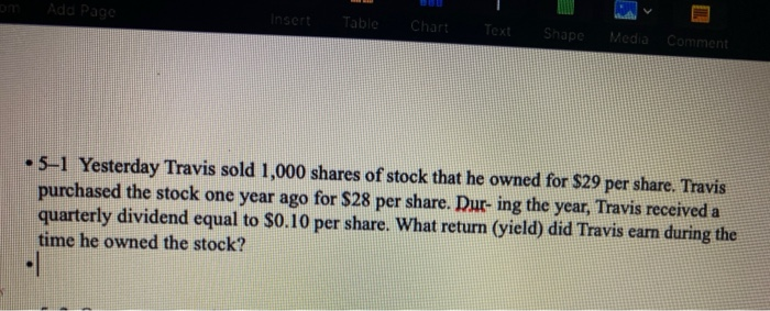 Solved Om Add Page Insert Table Chart Text Shape Media | Chegg.com