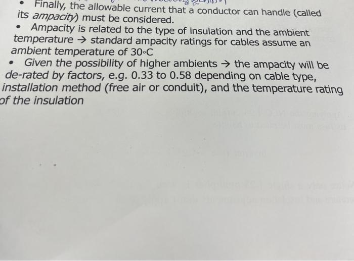 - Finally, the allowable current that a conductor can | Chegg.com