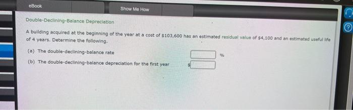 Solved Double-Declining-Balance Depreciation A building | Chegg.com