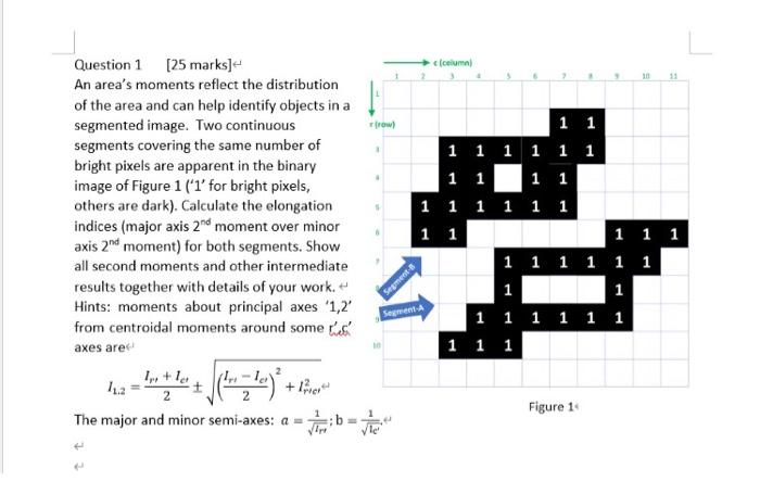 column . 33 row Question 1 (25 marks] An area's | Chegg.com