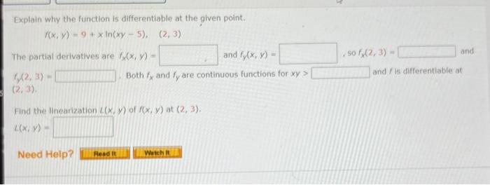 Solved Explain why the function is differentiable at the | Chegg.com