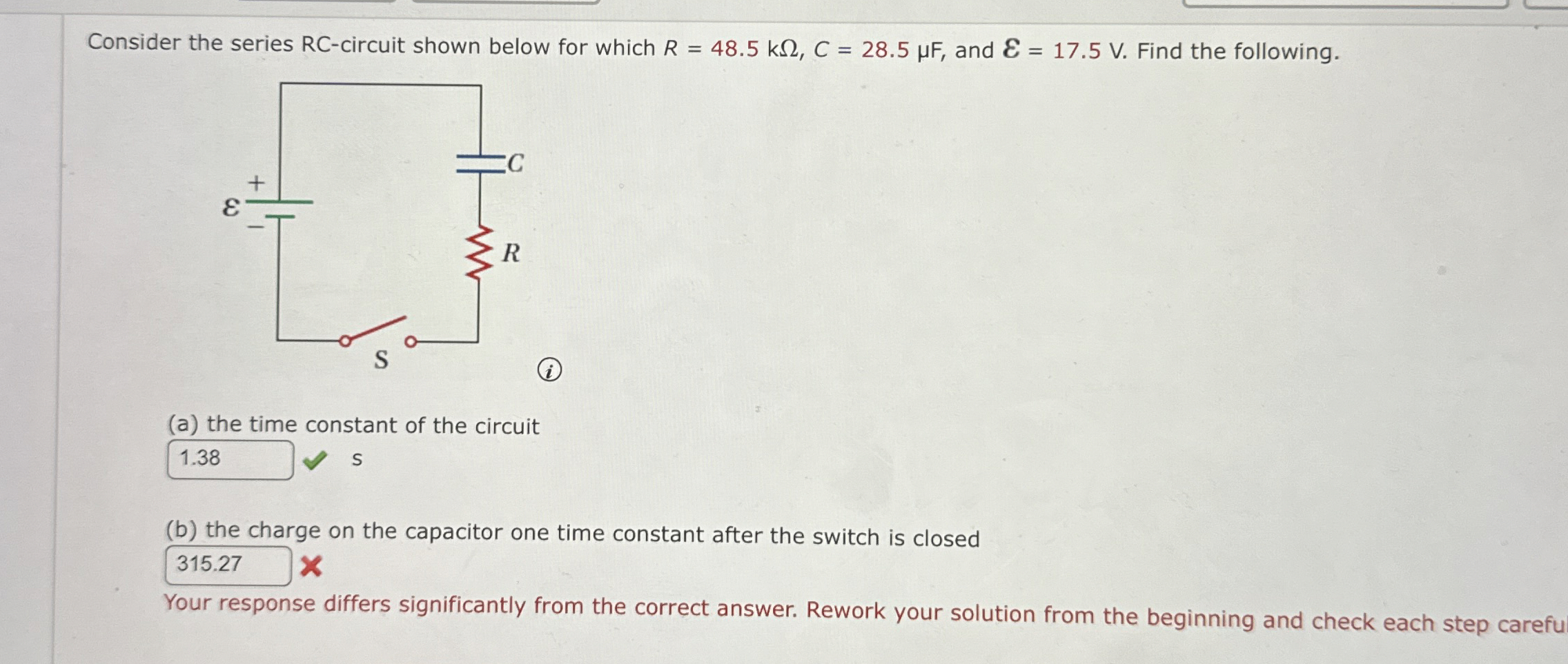 Consider the series RC-circuit shown below for which | Chegg.com
