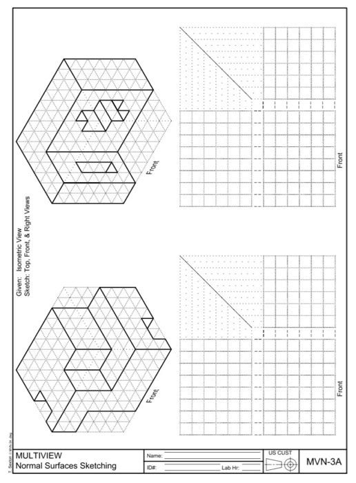 Solved Given: Isometric View Sketch: Top, Front & Right | Chegg.com