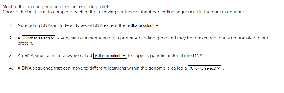 Solved Most of the human genome does not encode | Chegg.com