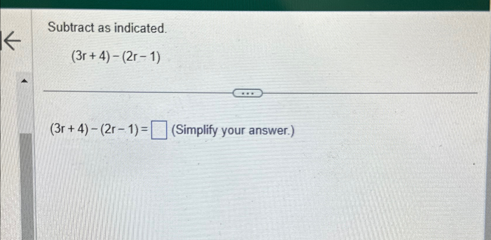 Solved Subtract as | Chegg.com