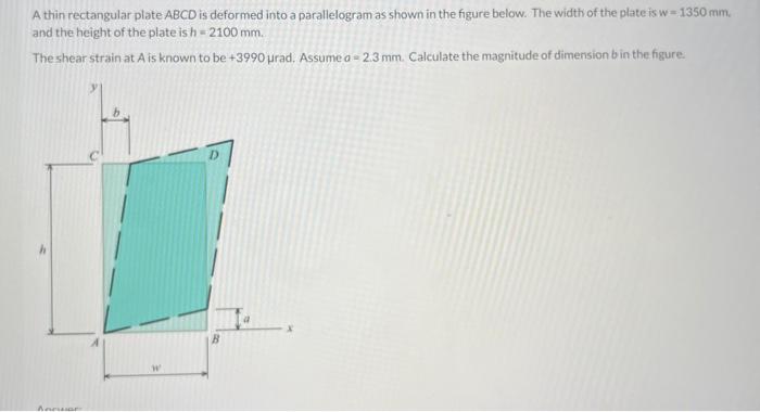 Solved A thin rectangular plate ABCD is deformed into a | Chegg.com