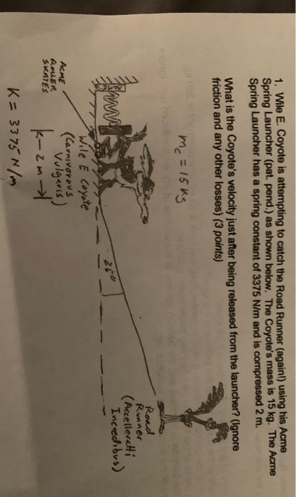 Solved 1. Wile E. Coyote is attempting to catch the Road | Chegg.com
