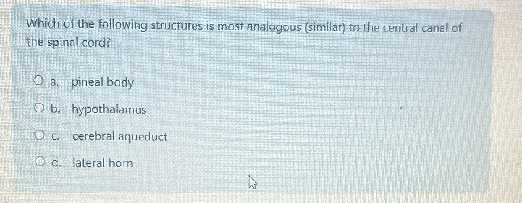 Solved Which of the following structures is most analogous | Chegg.com