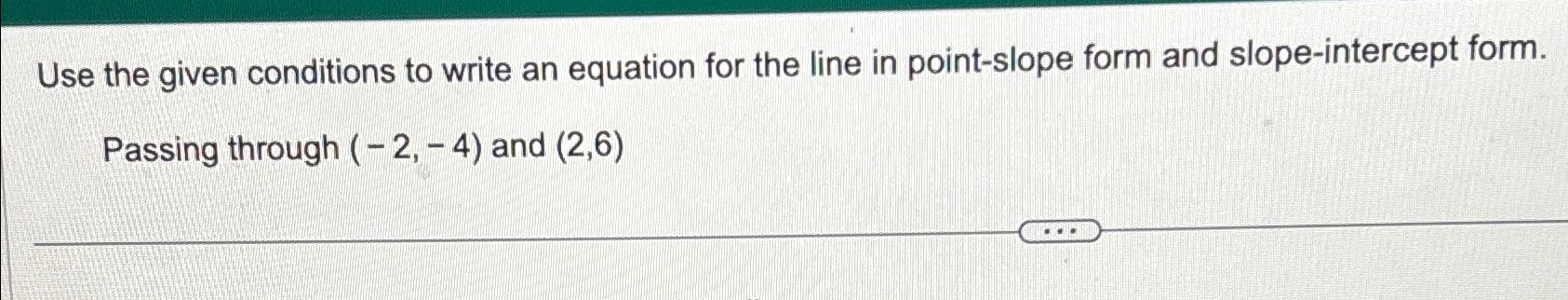 Solved Use the given conditions to write an equation for the | Chegg.com