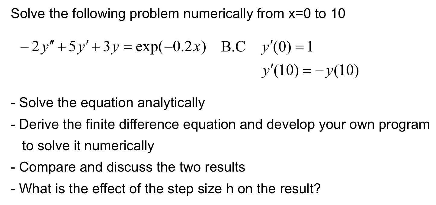 Given differential equation:[ -2y'' + 5y' + 3y = | Chegg.com