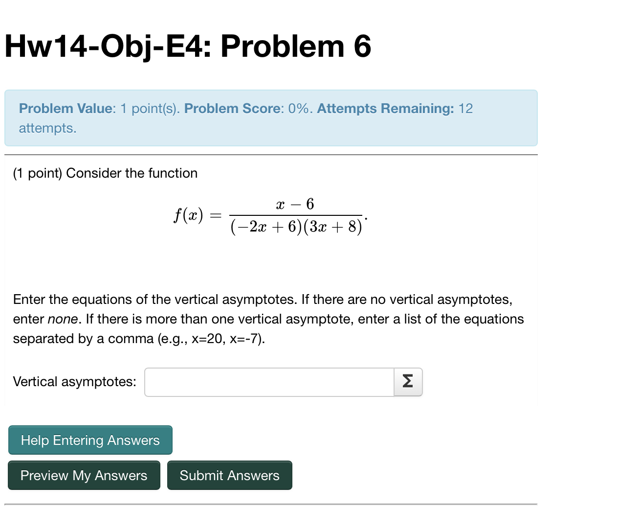Solved Hw14-Obj-E4: Problem 6Problem Value: 1 point(s). | Chegg.com Solved Hw14-Obj-E4: Problem 6Problem Value: 1 point(s). | Chegg.com