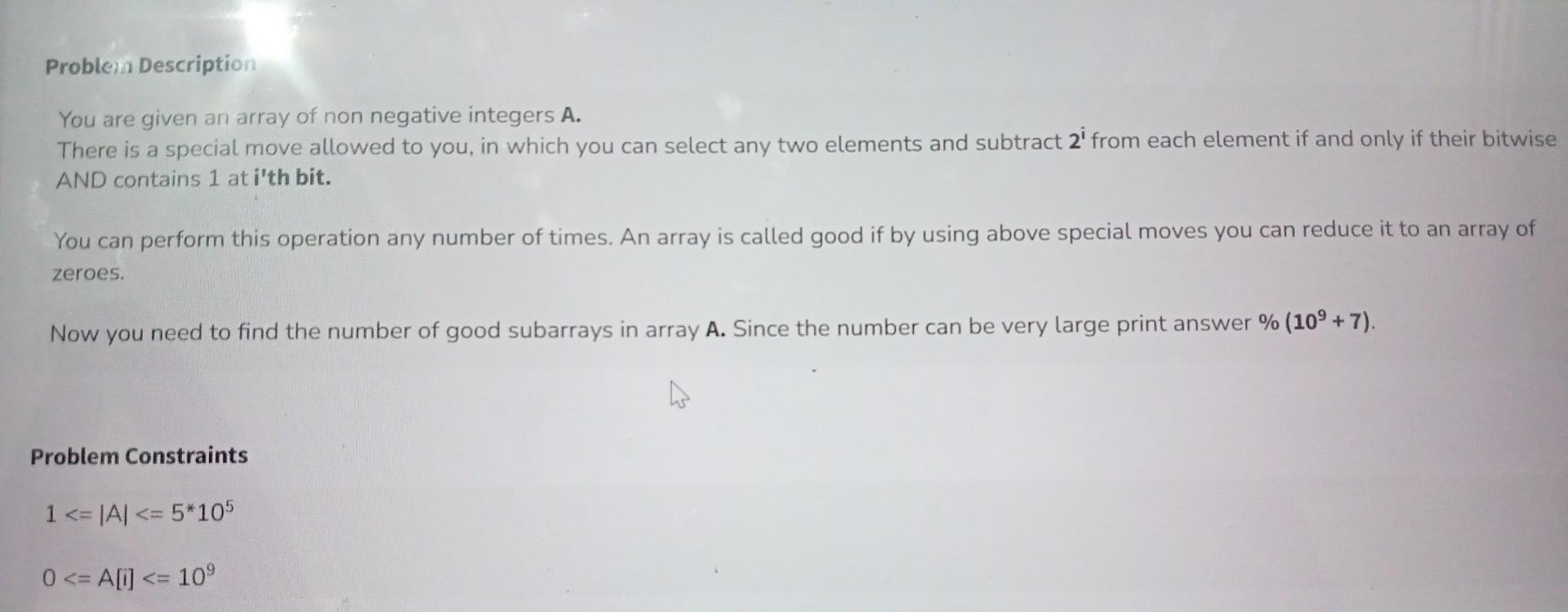 You are given an array of non negative integers A. | Chegg.com