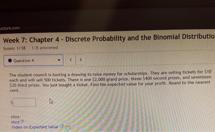 Solved ucture.com courses Week 7: Chapter 4 - Discrete | Chegg.com