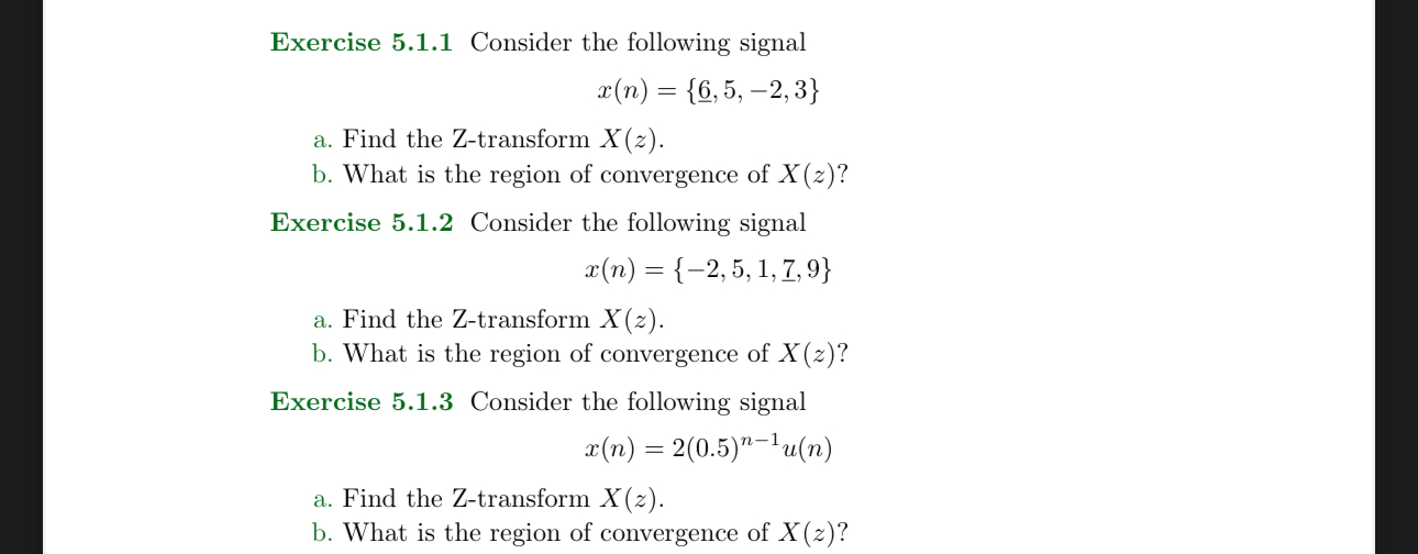 Solved Exercise 5.1.1 ﻿Consider the following | Chegg.com