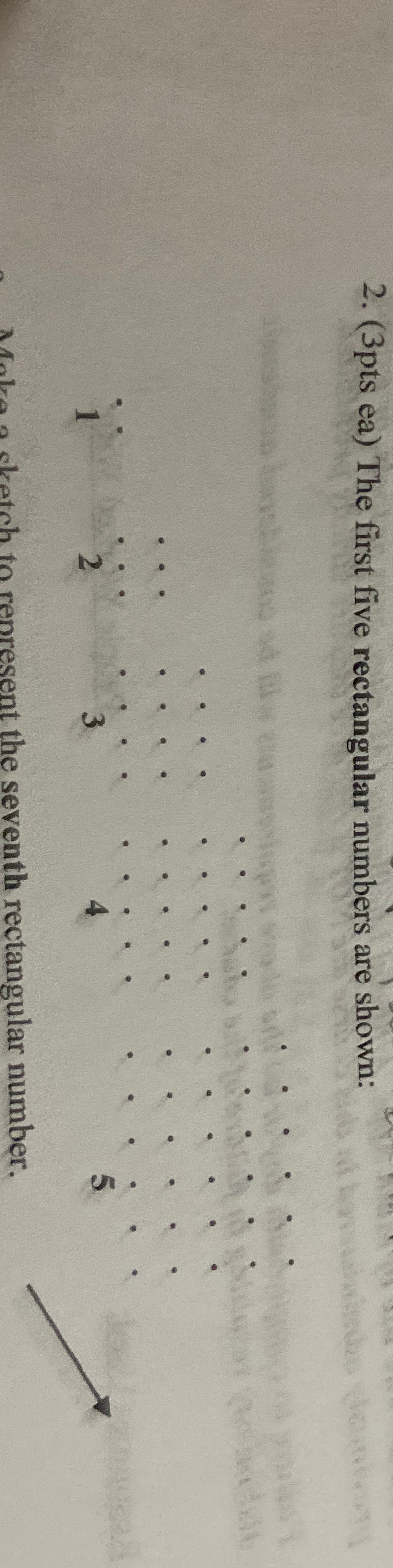 Solved (3pts ea) ﻿The first five rectangular numbers are | Chegg.com