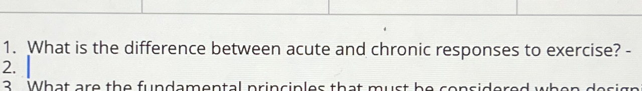 Solved What is the difference between acute and chronic | Chegg.com