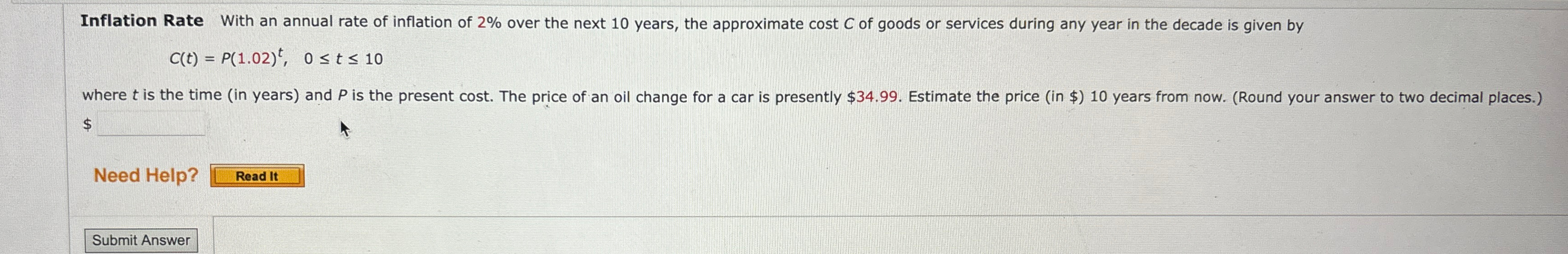Solved Inflation Rate With an annual rate of inflation of 2% | Chegg.com