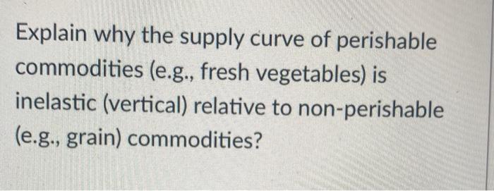 Solved Explain why the supply curve of perishable | Chegg.com