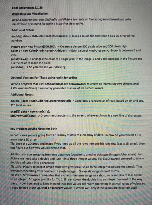 Solved Book Assignment 3.1.30 Original Sound Visualization | Chegg.com