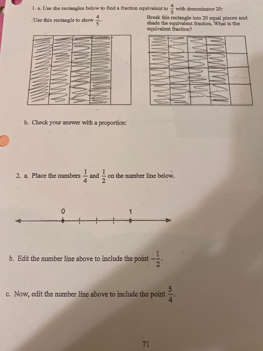 Solved 1. 1. Use the rectangles below to find a fraction | Chegg.com