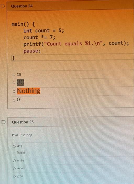 Solved Question 20 main() { int x, Y: for (x 0; x