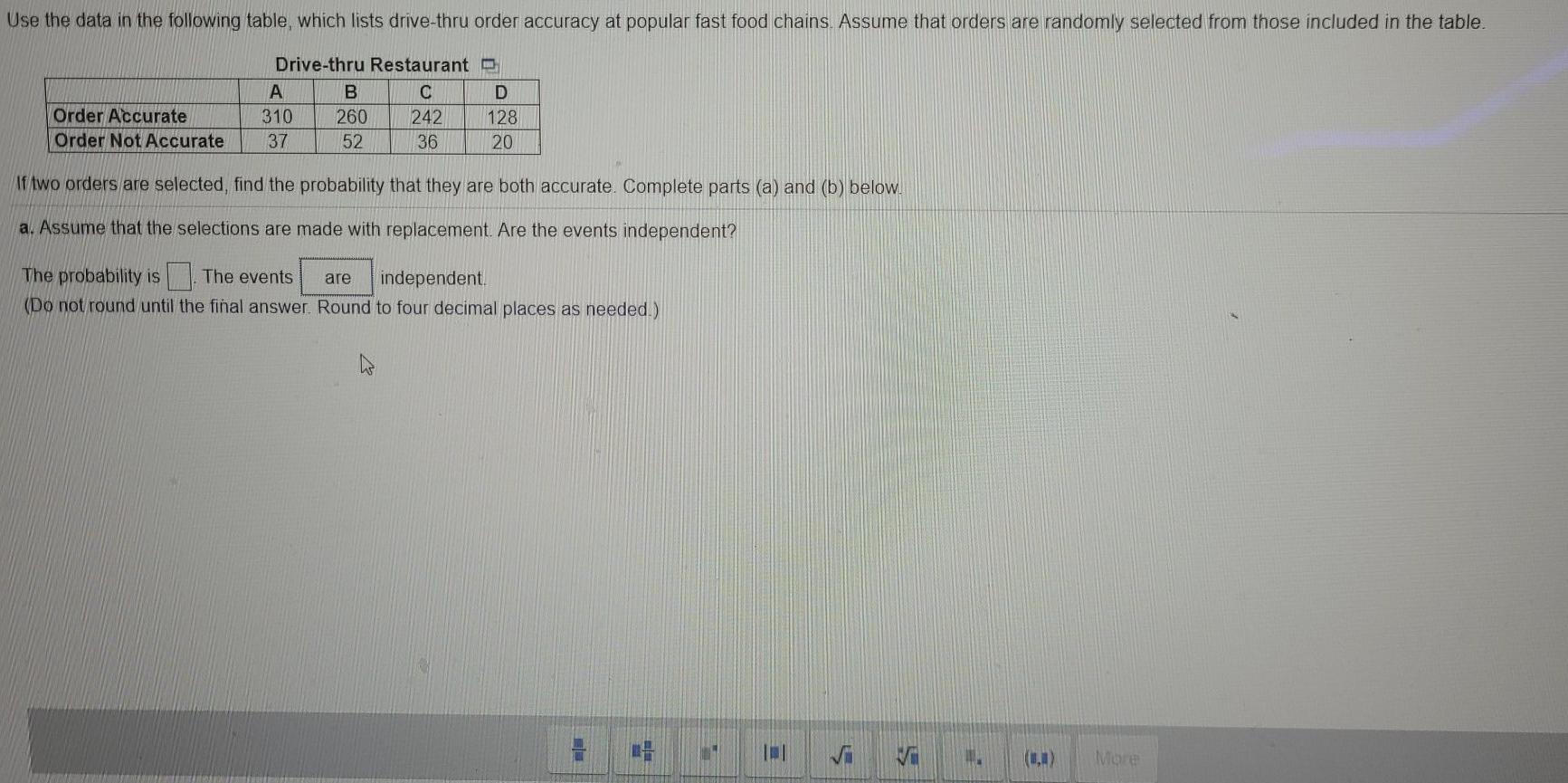 Solved Use the data in the following table, which lists | Chegg.com