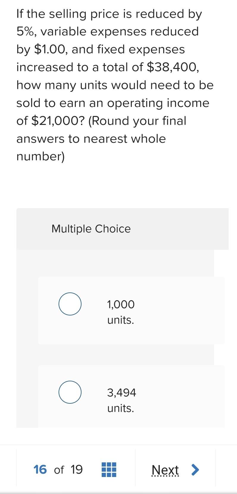 If the selling price is reduced by 5%, variable | Chegg.com