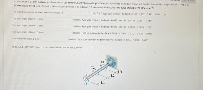 Solved The poider momsent of inertia of tre cross section is | Chegg.com