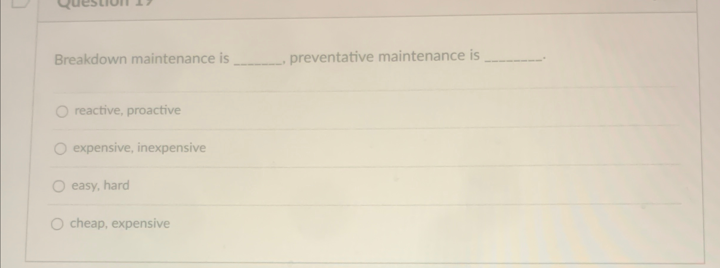 Solved Breakdown maintenance is ﻿preventative maintenance | Chegg.com