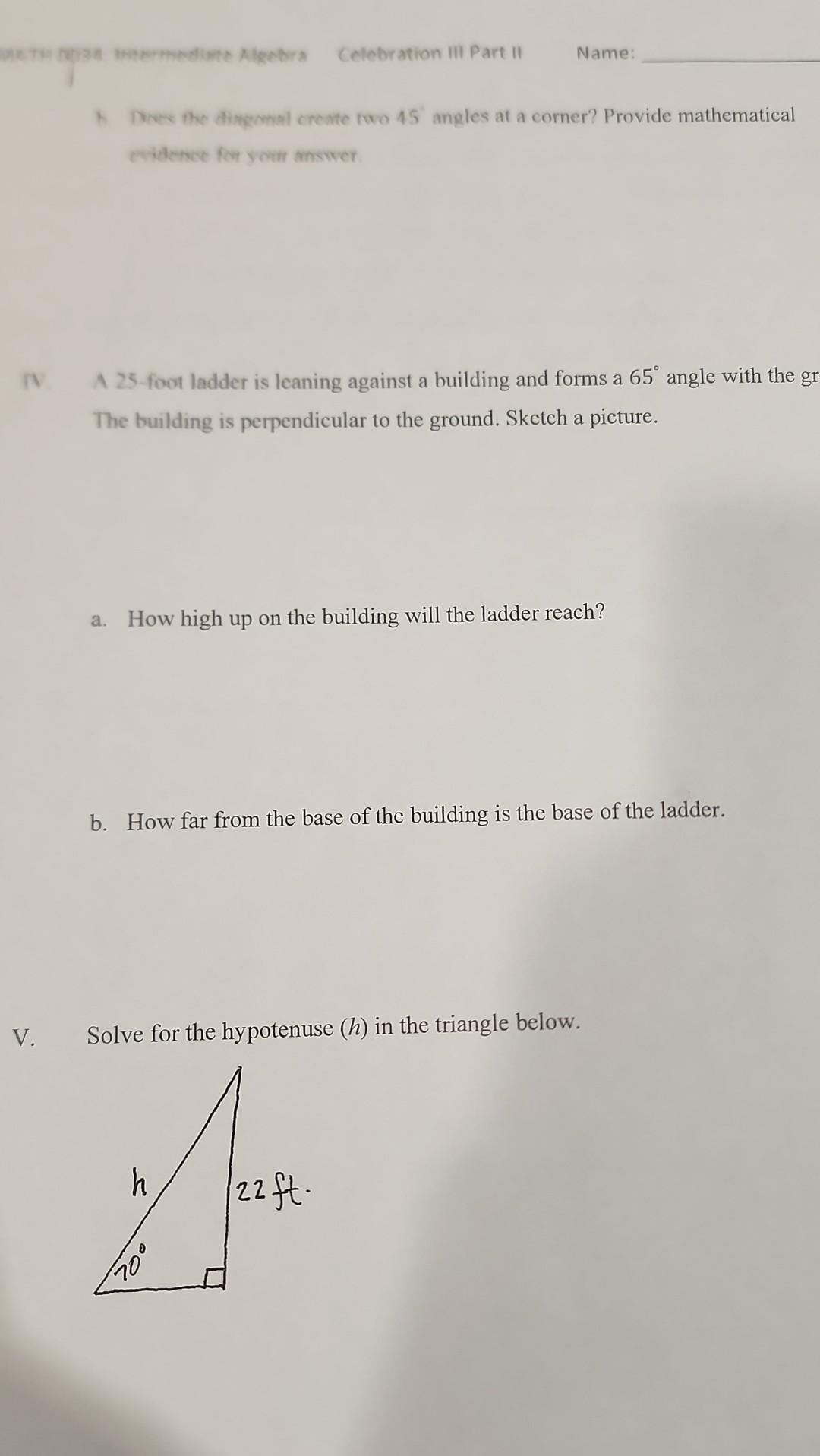 Solved I. ABC is a right triangle with side lengths | Chegg.com