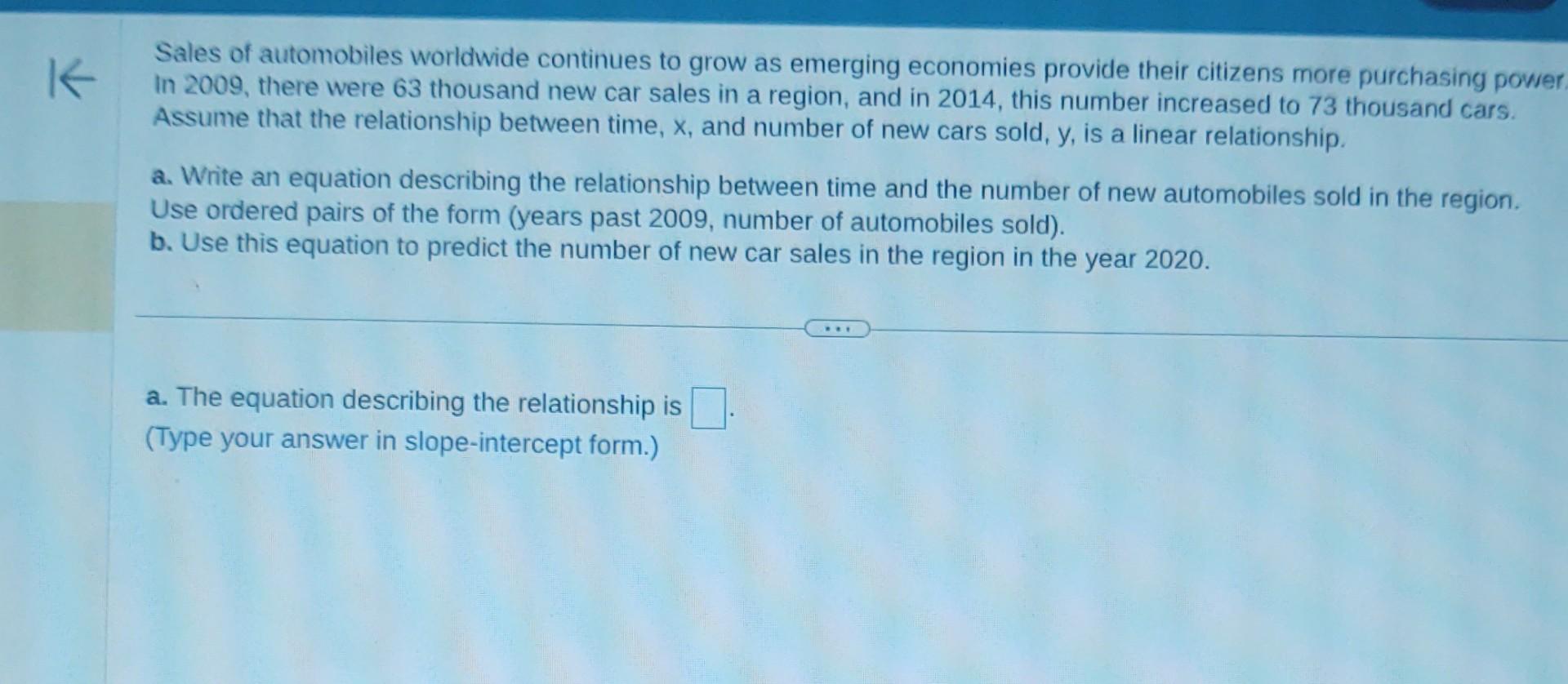 Solved Sales of automobiles worldwide continues to grow as | Chegg.com