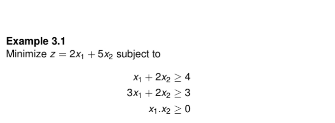 Solved Example 3.1Using duality methodMinimize z=2x1+5x2 | Chegg.com