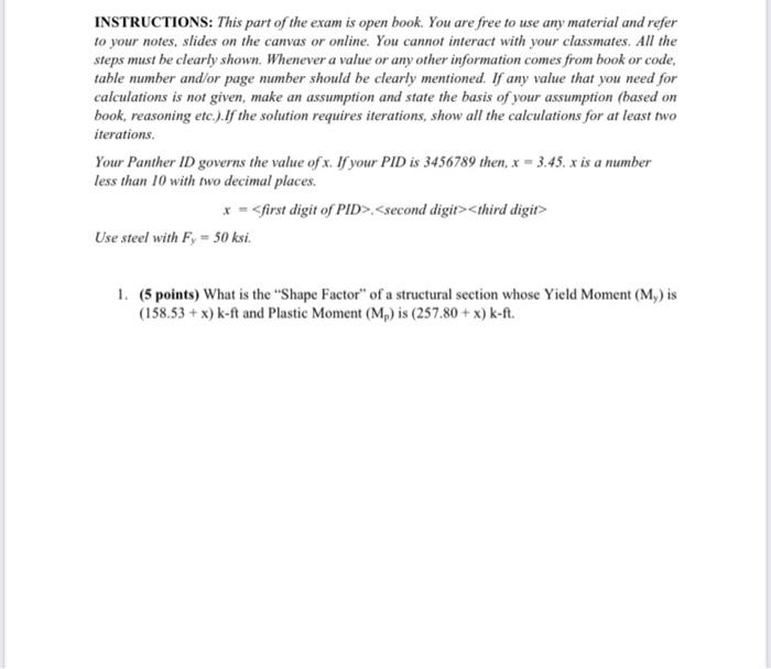 Solved INSTRUCTIONS: This part of the exam is open book. You | Chegg.com