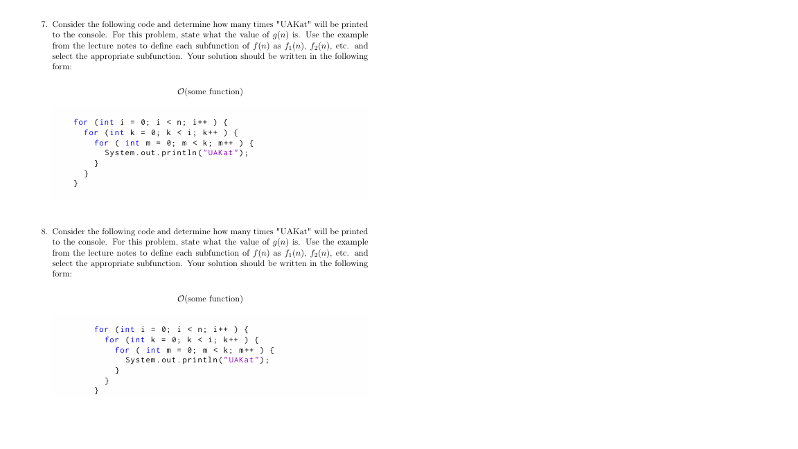 Solved 7. ﻿Consider the following code and determine how | Chegg.com