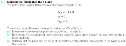 Solved Mapping of x-plane into the z-plane The poles of the | Chegg.com