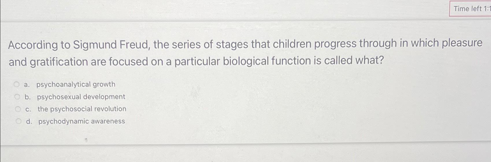 Solved According to Sigmund Freud, the series of stages that | Chegg.com
