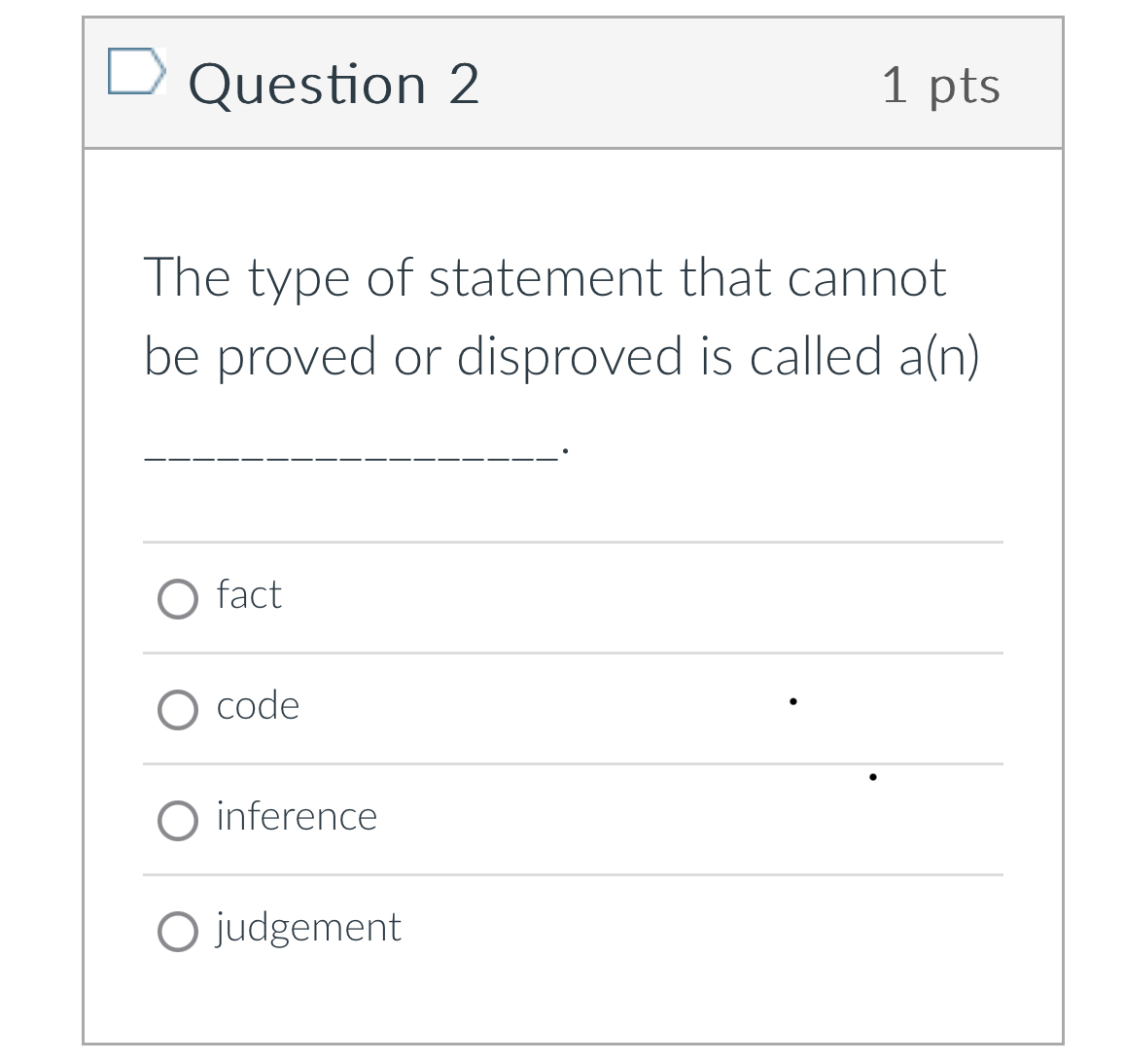 Solved Question 21ptsThe type of statement that cannot be | Chegg.com