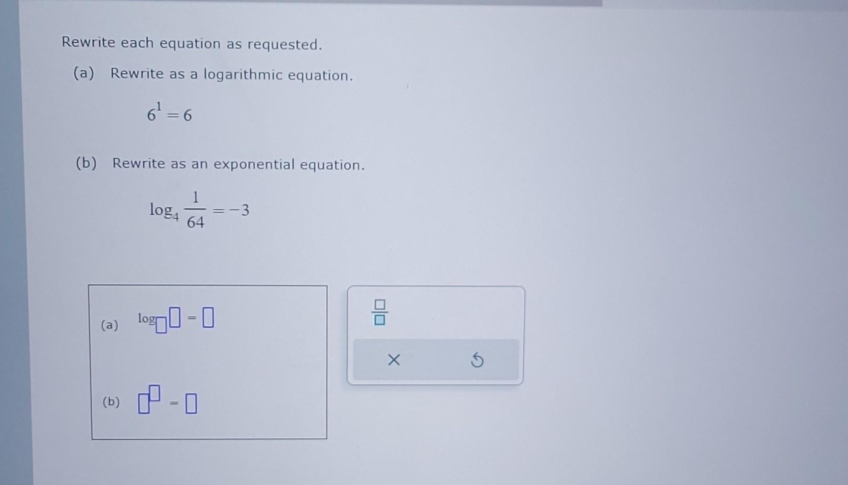 Solved Rewrite Each Equation As Requested A Rewrite As A