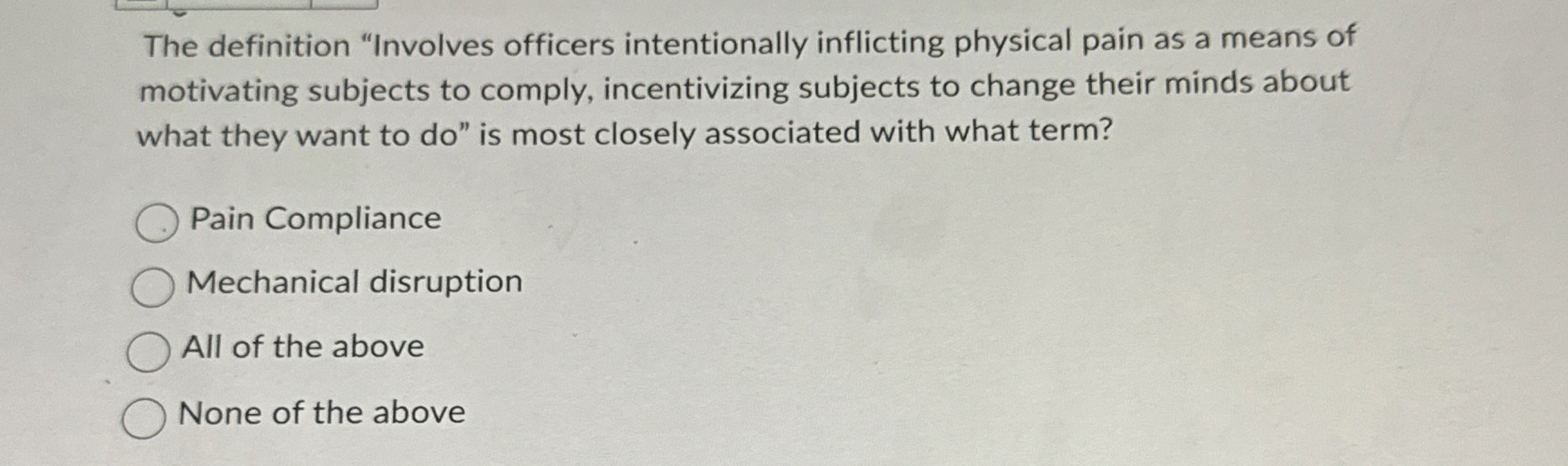 Solved The definition "Involves officers intentionally | Chegg.com