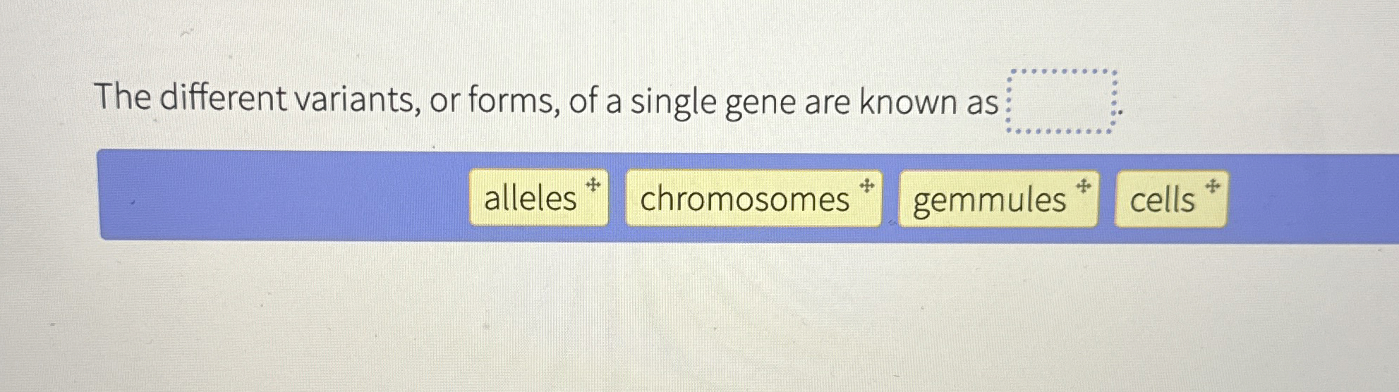 Solved The different variants, or forms, of a single gene | Chegg.com
