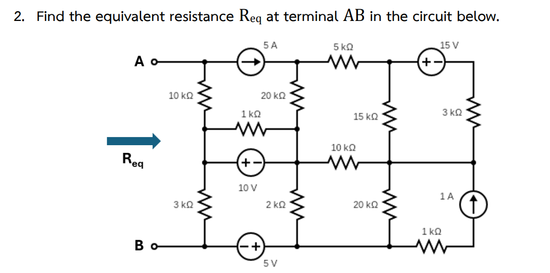 Solved Find the equivalent resistance Req ﻿at terminal AB | Chegg.com