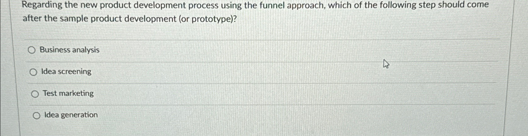 Solved Regarding the new product development process using | Chegg.com