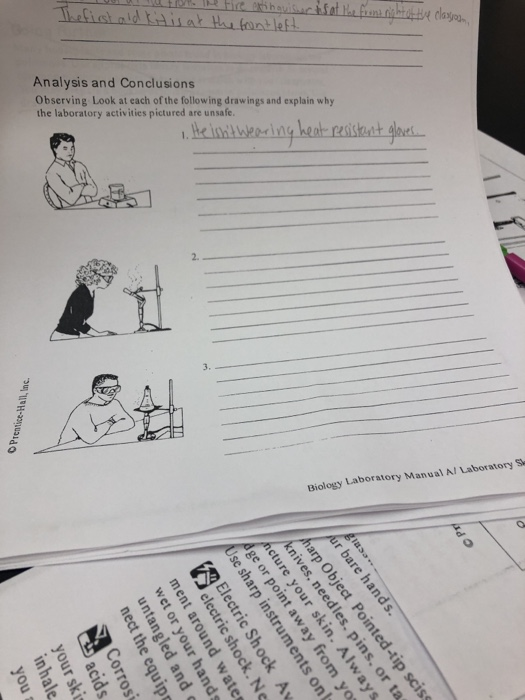 Solved Safety B Handle all glassware carefully. Be careful | Chegg.com